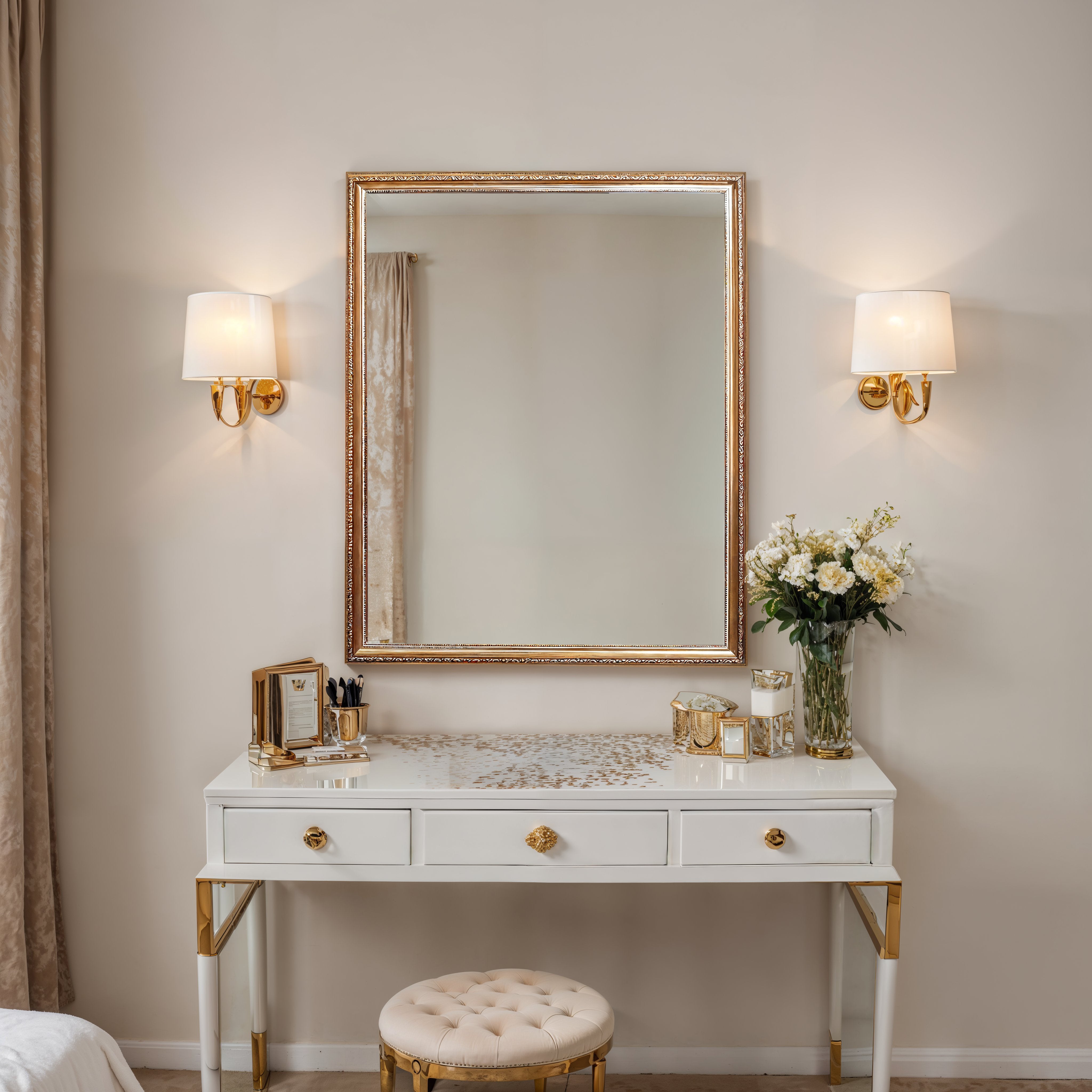Golden Petal Mirror – Baroque Full-Length Mirror | Antique Gold Frame ...